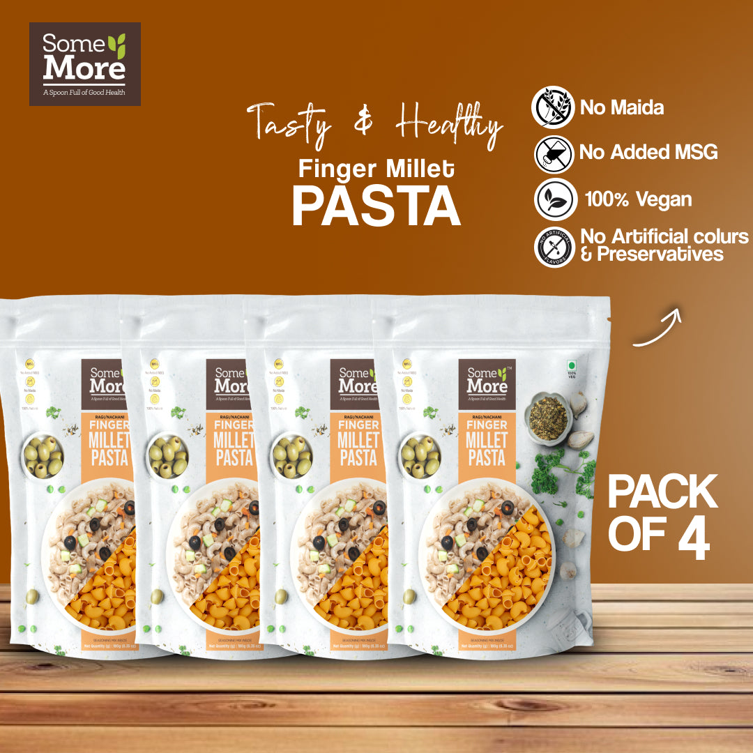 Finger Millet Pasta - 180gms (Pack of 4) – Some More Foods