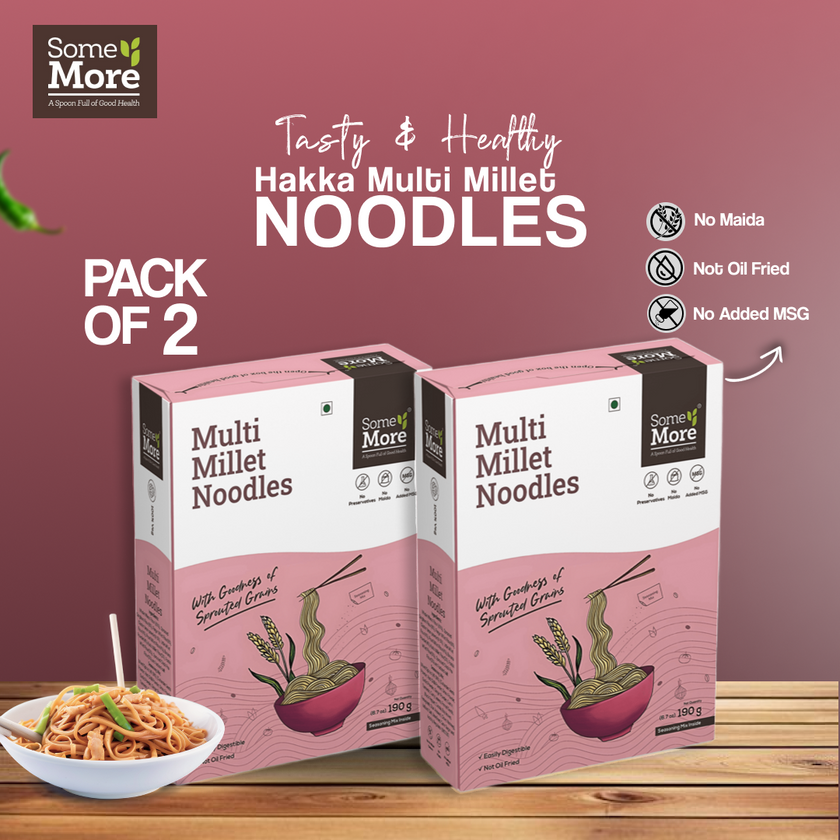 Multi Millet Hakka Noodles - 190gms (Pack of 2) – Some More Foods