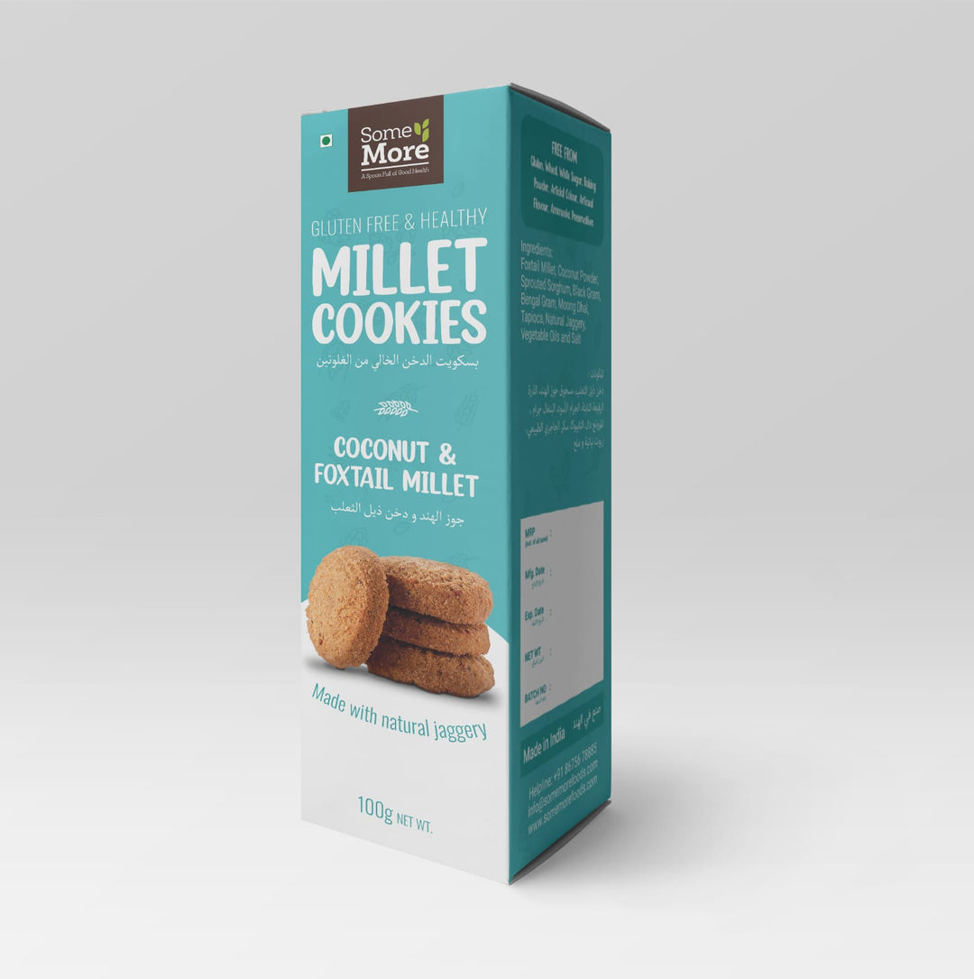 Coconut & Foxtail Millet Cookies - 100gms – Some More Foods