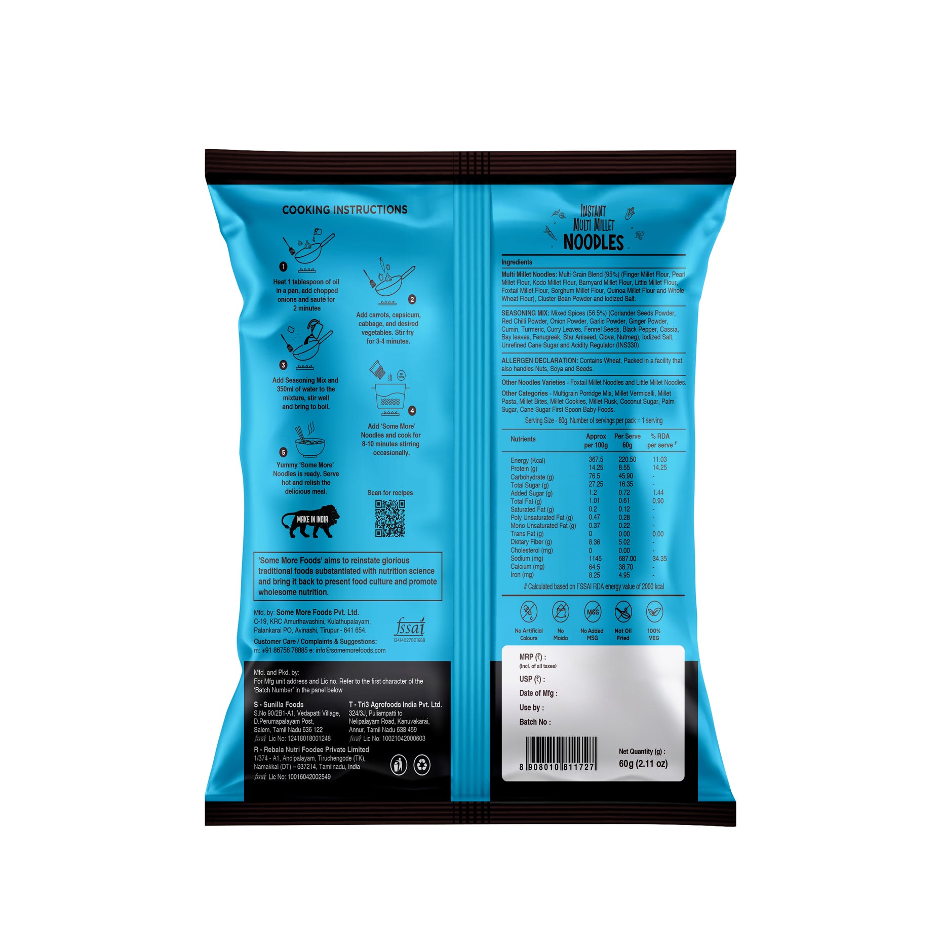 Instant Multi Millet Noodles - 60gms – Some More Foods