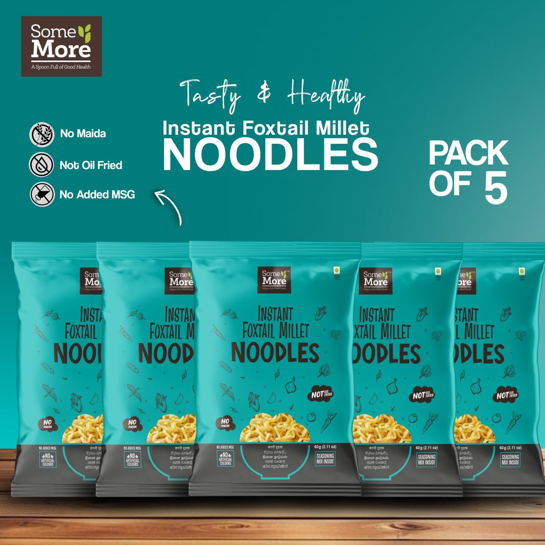 Instant Foxtail Millet Noodles - 60gms (Pack of 5) – Some More Foods